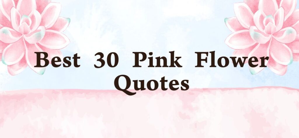 Best 30 Pink Flower Quotes - Tprintable